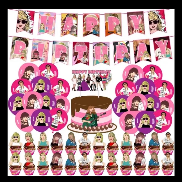Party Supplies | Taylor Swift Birthday Party Pack Lot Happy Birthday ...